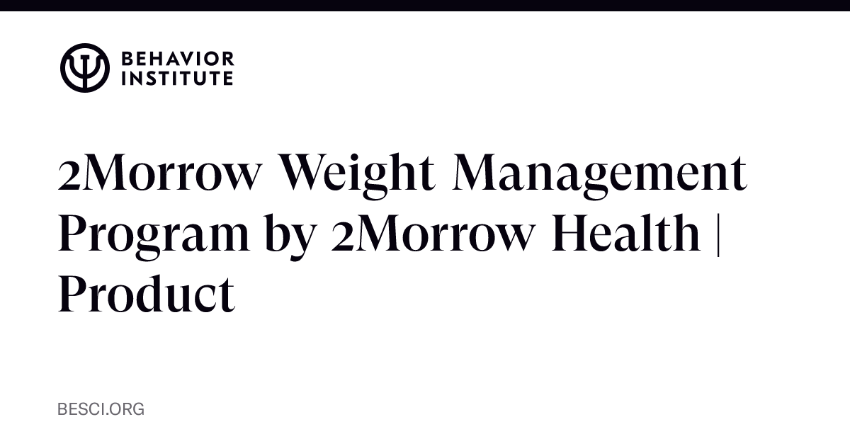2Morrow Weight Management Program by 2Morrow Health | Product | The ...
